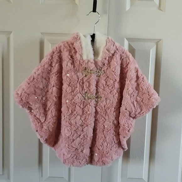Little Lass | Jackets & Coats | Little Lass Girls Hooded Faux Fur Cape ...